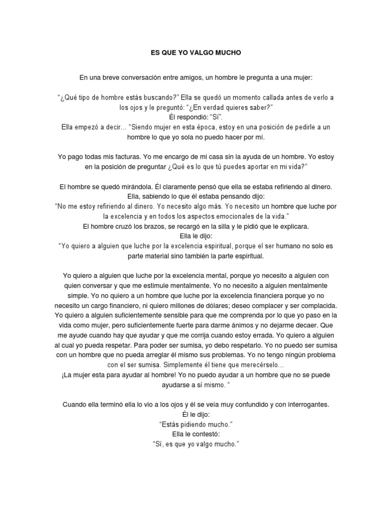 Es Que Yo Valgo Mucho | PDF