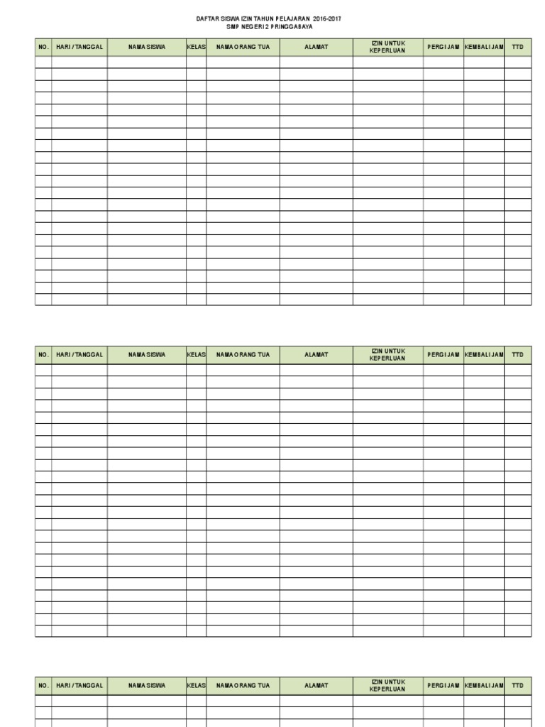 Absen Siswa Terlambat | PDF