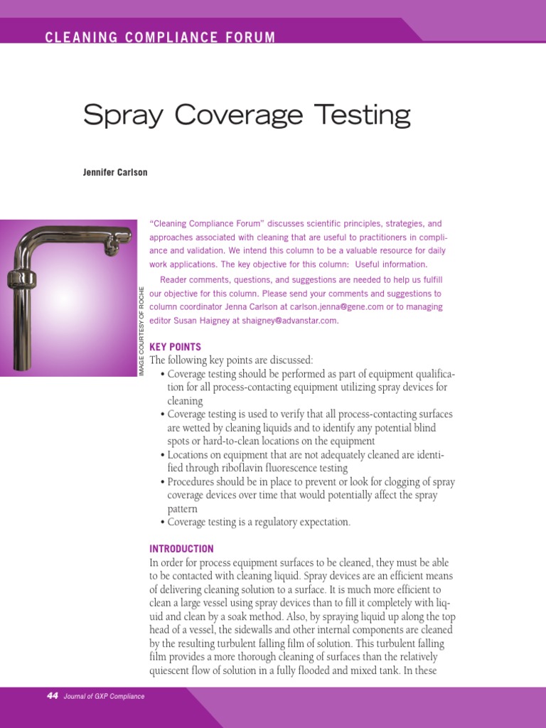 Spray Coverage Testing | Download Free PDF | Verification And ...