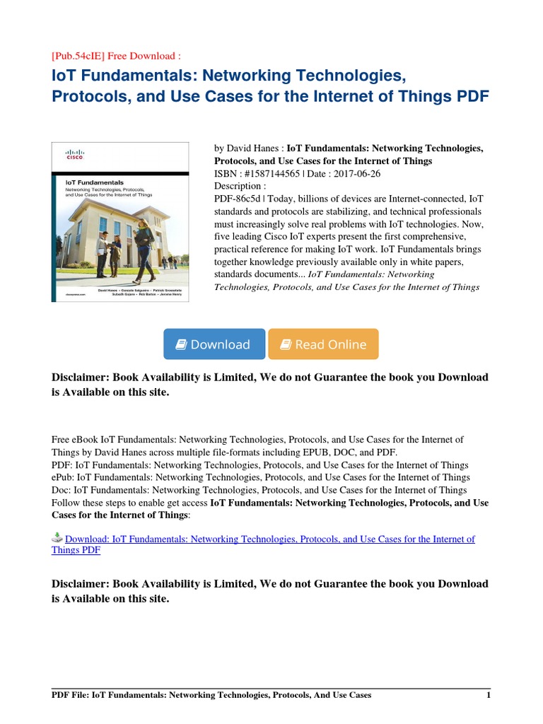 IoT Fundamentals Networking Technologies Protocols PDF B75e6fffe PDF | PDF | Internet Of Things ...