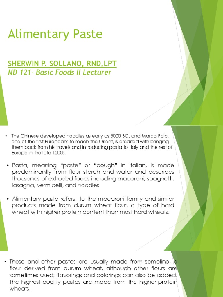 Alimentary Paste | PDF | Noodle | Pasta