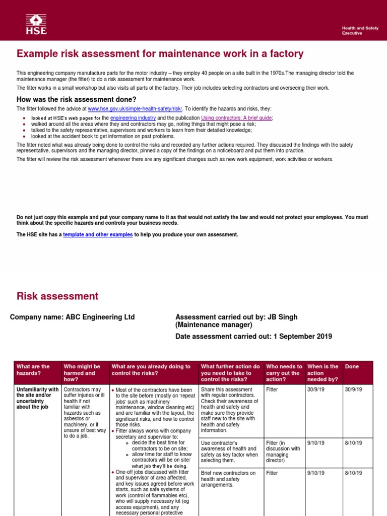 Factory | PDF | Occupational Safety And Health | Risk Assessment