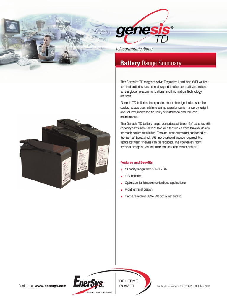 Brosur Battery Enersys 12 TD 100F4 | PDF | Manufactured Goods | Chemistry