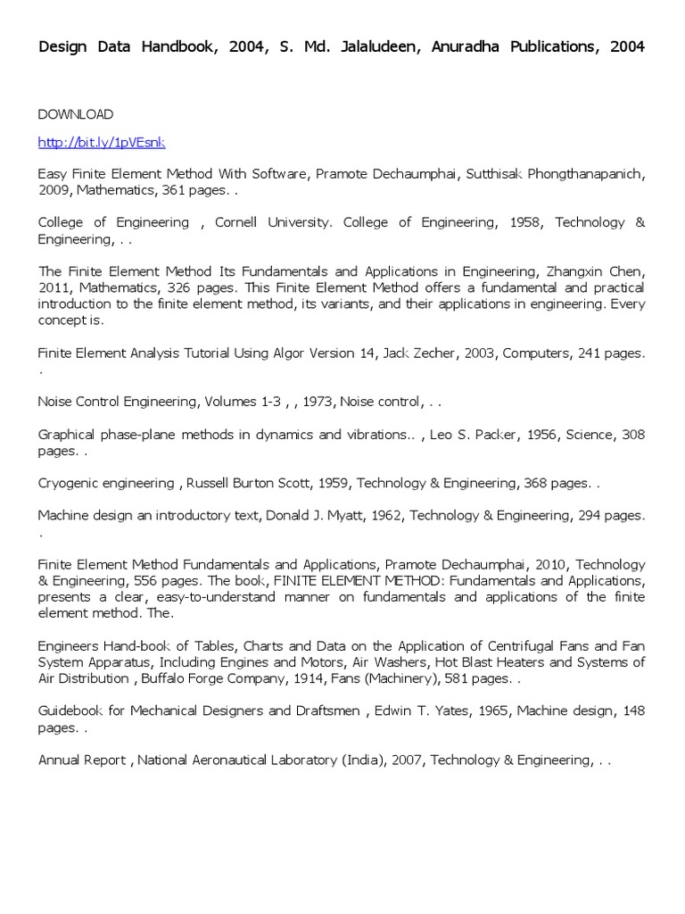 Design Data Handbook | PDF | Machines | Engineering