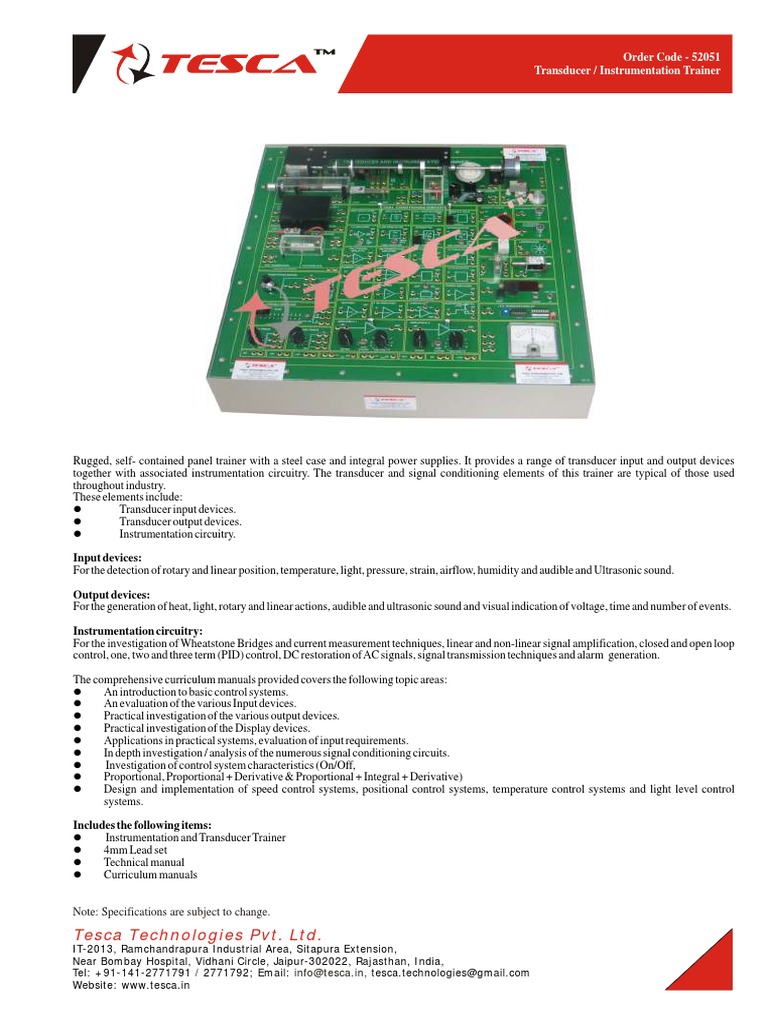 TESCA-52051 Manual | PDF | Amplifier | Control System