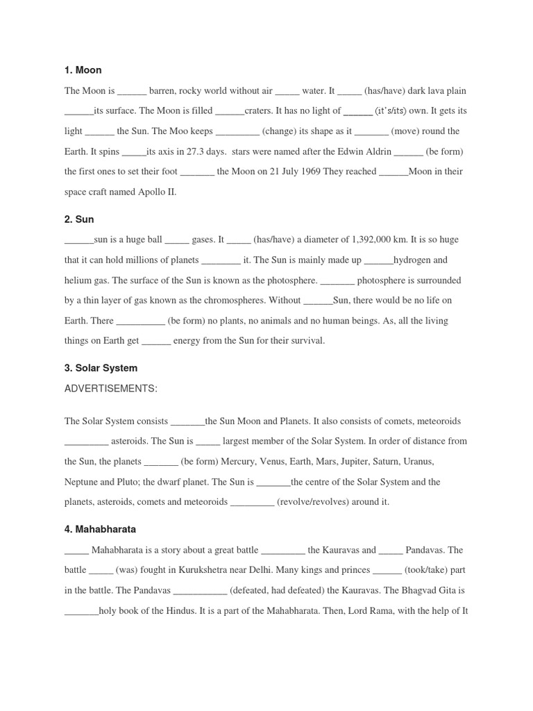 Paragraphs For Editing | PDF | Sun | Solar System
