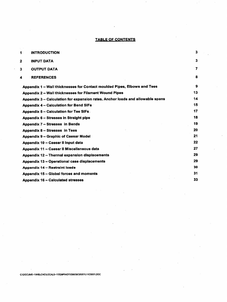 Report For Caesar Analysis of GRP Piping | PDF