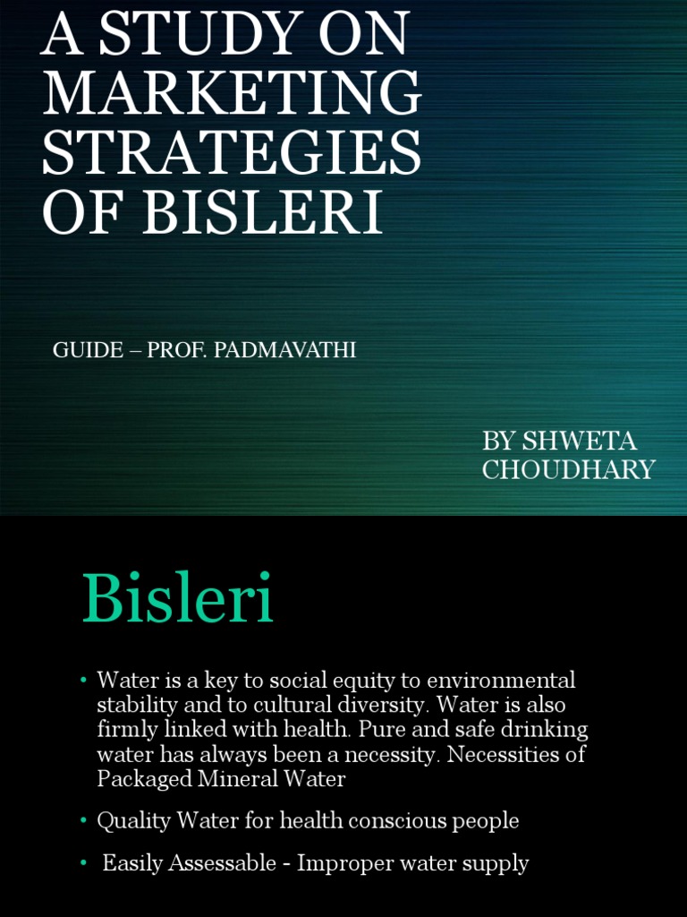A Study On Marketing Strategies of Bisleri | PDF | Brand | Retail