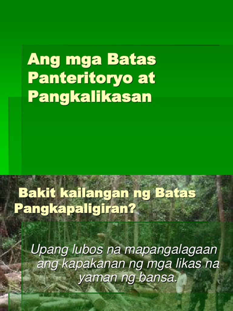 Ang Mga Batas Panteritoryo at Pangkalikasan | PDF