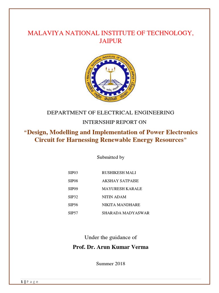 MNIT Internship Report PDF | PDF | Rectifier | Power Electronics