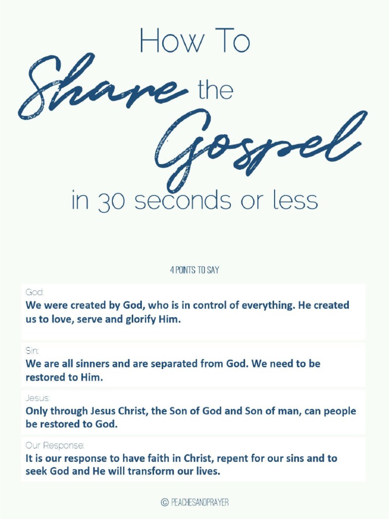 Share The Gospel in 30 Seconds Printable | PDF