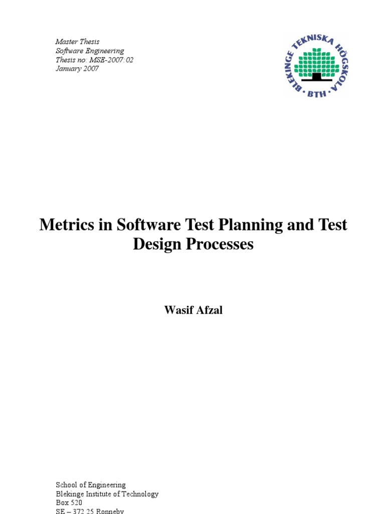 Master Testing Plan Thesis | PDF | Software Testing | Unit Testing