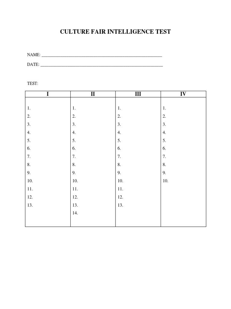 CFIT Answer Sheet | PDF