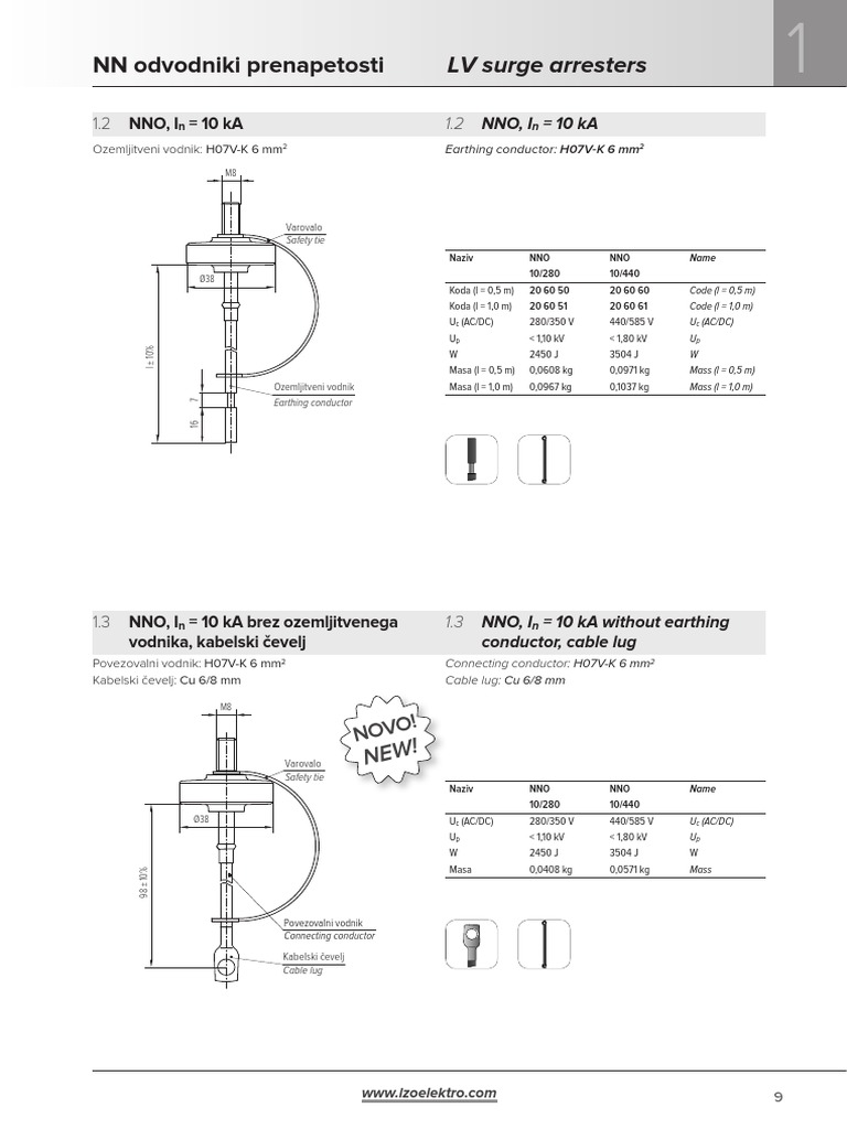 IzoElektro LV Surge Arrester | PDF | Electrical Components | Components