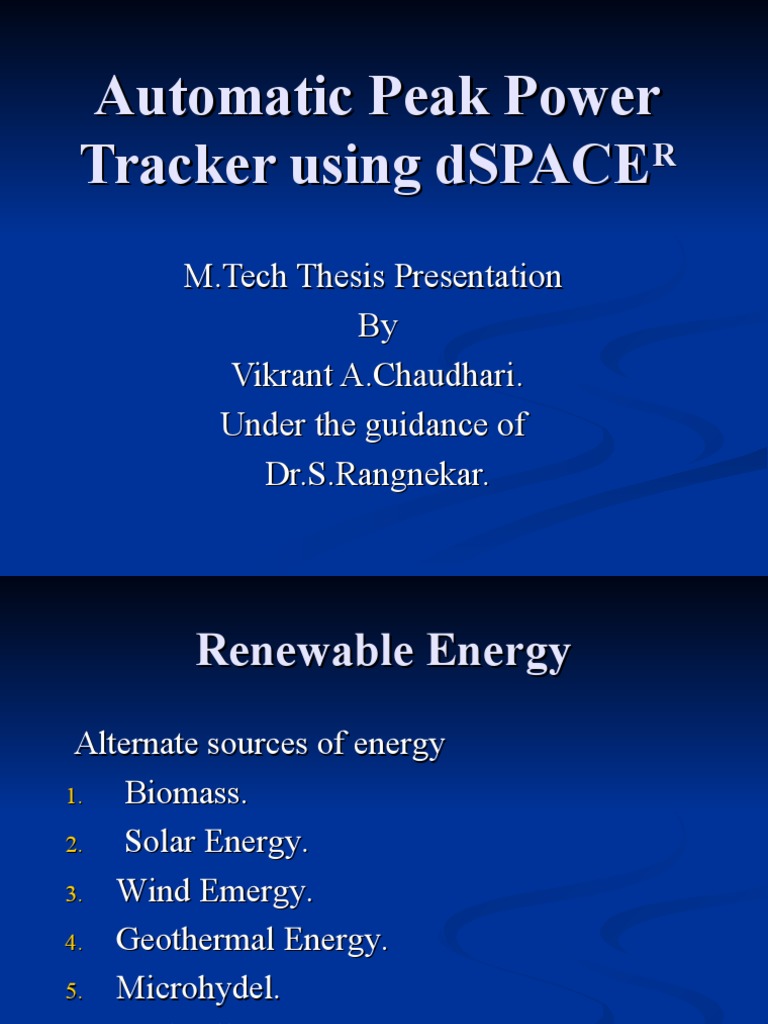 Automatic Peak Power Tracker Using dSPACE | PDF | Electrical ...
