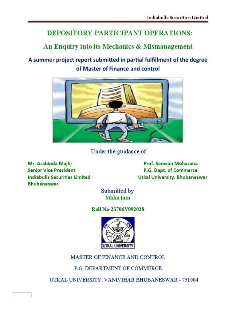 Depository Participant Operations: An Enquiry Into Its Mechanics ...