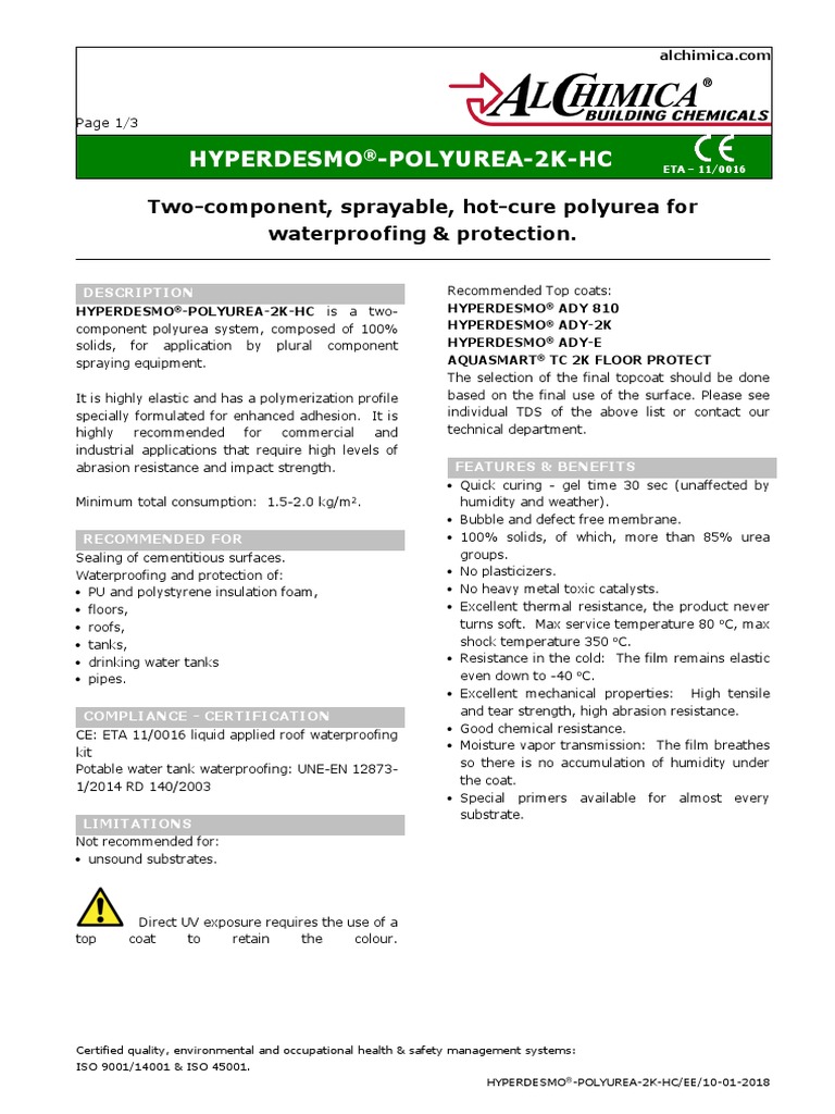 Hyperdesmo Polyurea 2K HC | PDF | Polystyrene | Solid