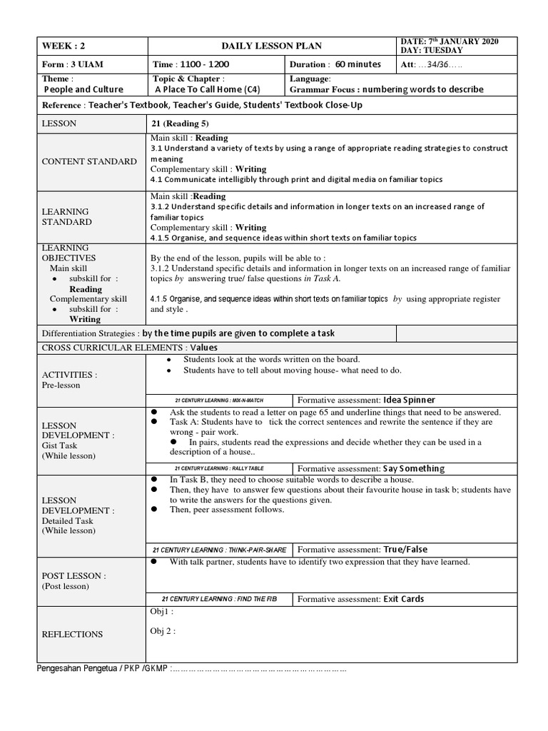 Erph Form 1,2,3,4, 5 | PDF | Lesson Plan | Question