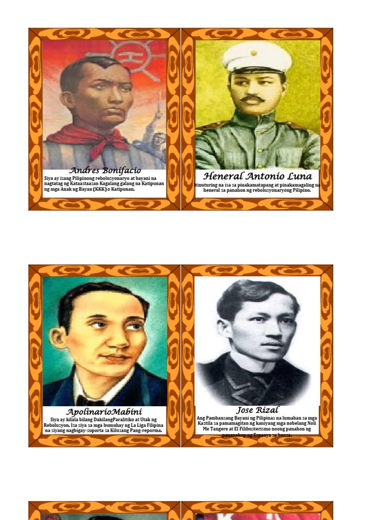 Mga Bayani Ng Pilipinas At Ang Kanilang Nagawa