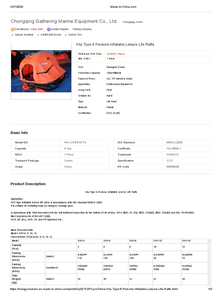 Life Raft KHY | PDF | Packaging And Labeling | Business