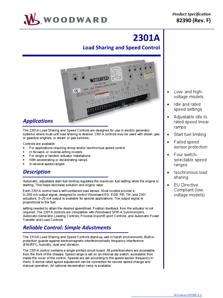 Load Sharing and Speed Control: Applications | PDF | Actuator | Switch