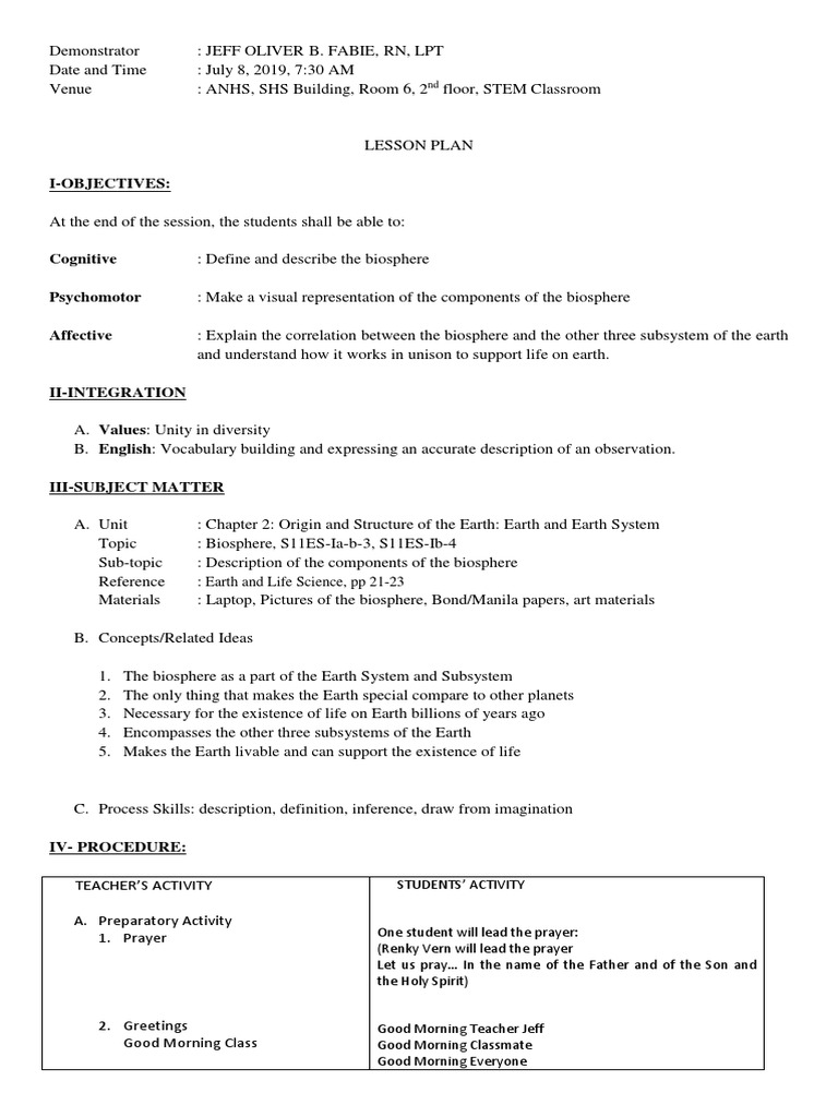 Third Grade Earth Science Lesson Plans