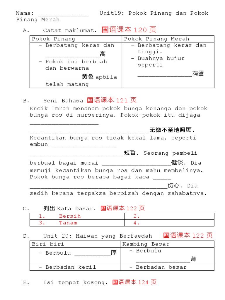 Unit19: Pokok Pinang Dan Pokok Pinang Merah | PDF