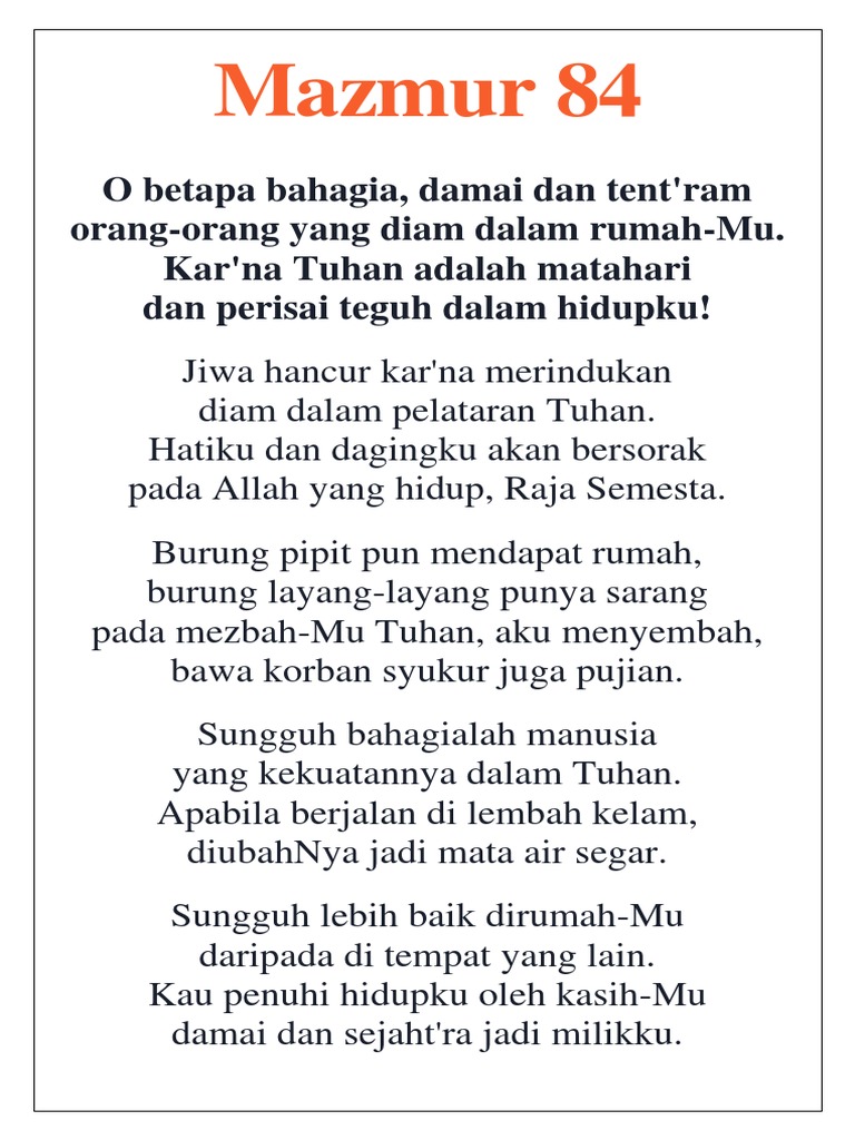 Mazmur 84 | PDF | Puisi