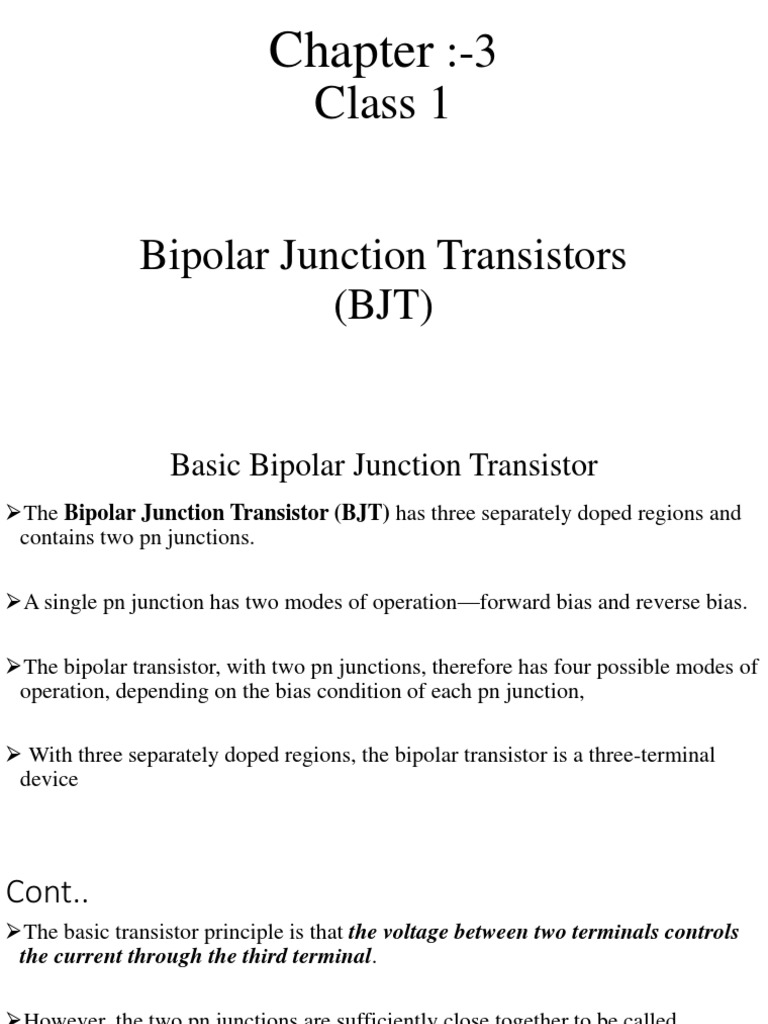 Chapter 3 Class PPT (BJT) | PDF | Bipolar Junction Transistor | P–N Junction