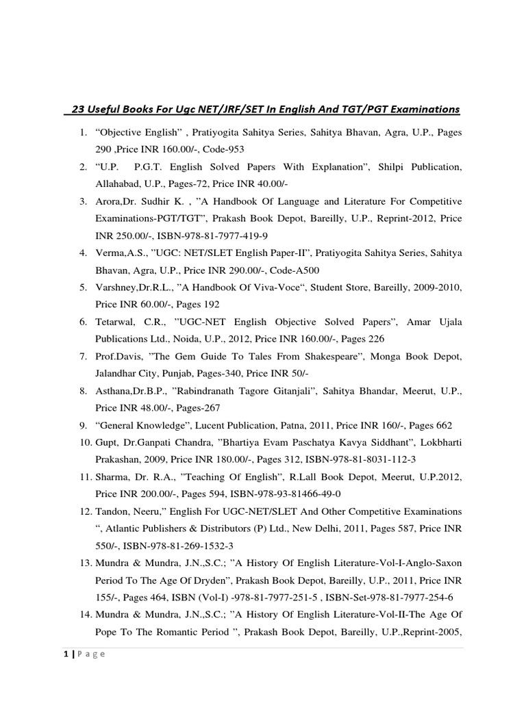 Essential UGC NET English Literature Books | PDF | Social Science ...