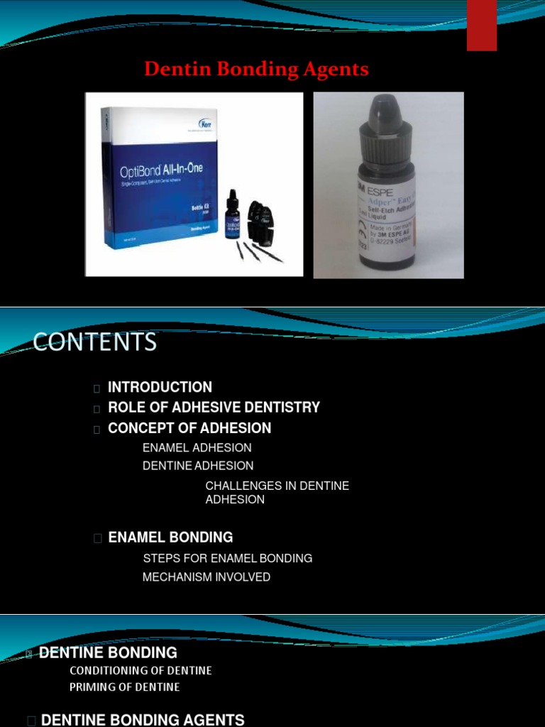 Dentin Bonding Agents Lecture | PDF | Dental Composite | Tooth Enamel