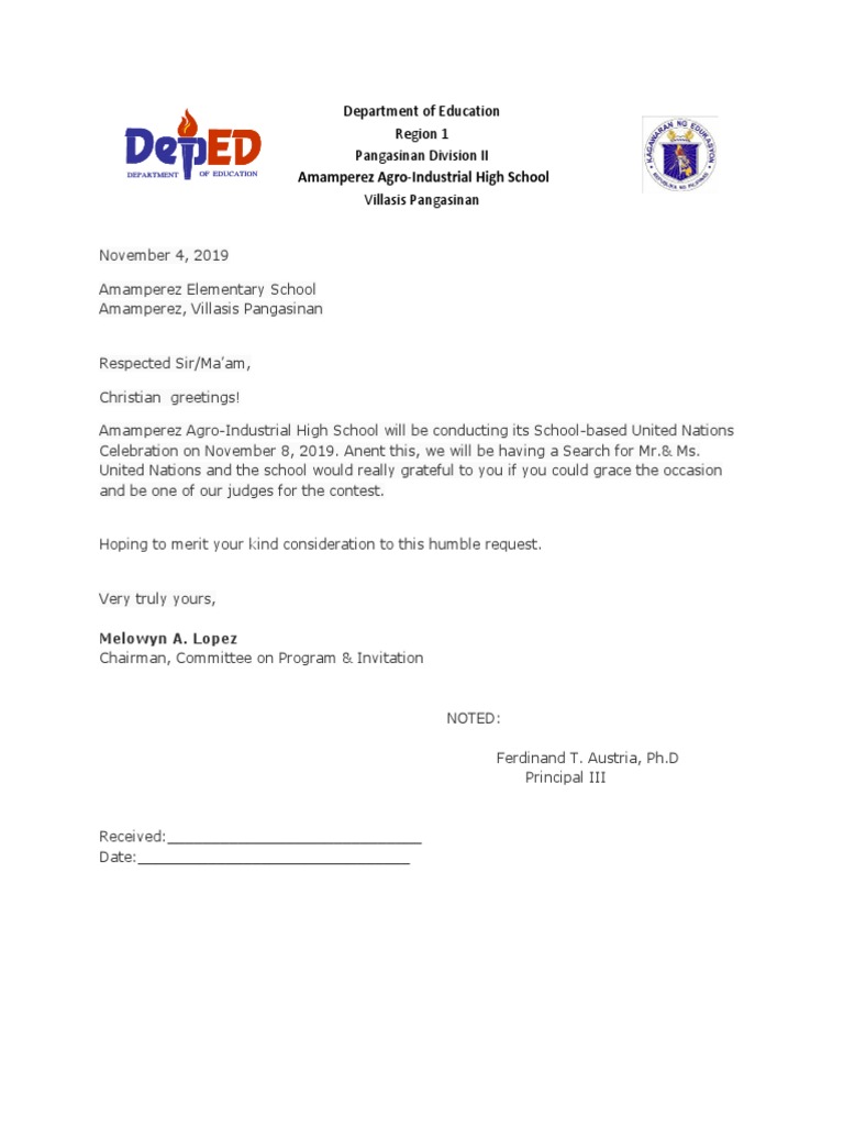 Request Letter To Judge A Contest | PDF | Wellness