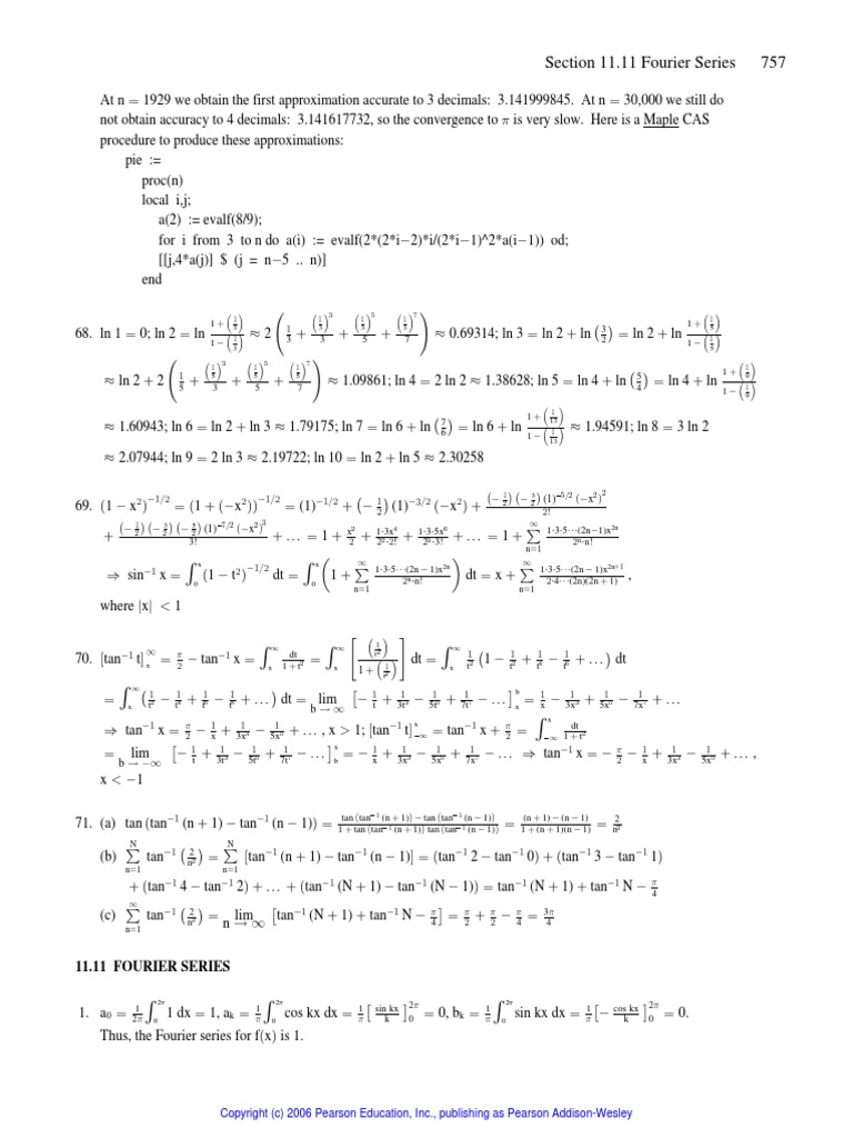 Pub Solution Manual Thomas Calculus 11th Edition Fourier Series | PDF ...