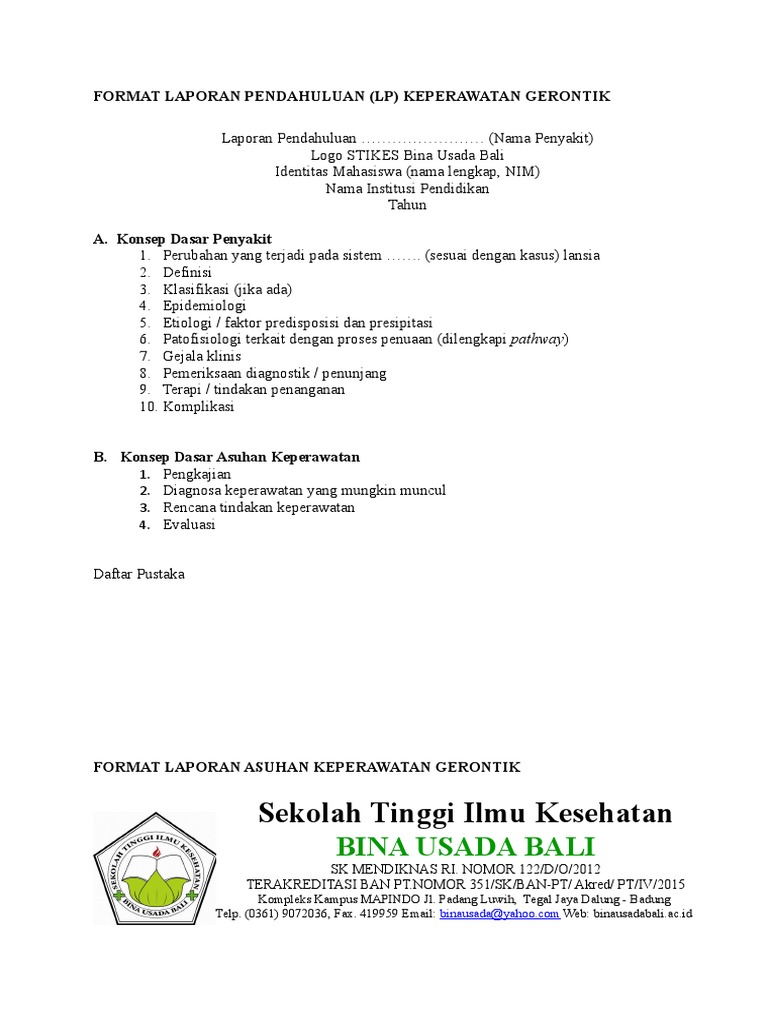Format Askep Gerontik 2020 | PDF