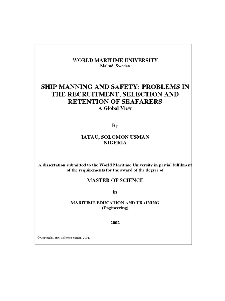 Ship Manning and Safety - Problems in The Recruitment Selection | PDF ...