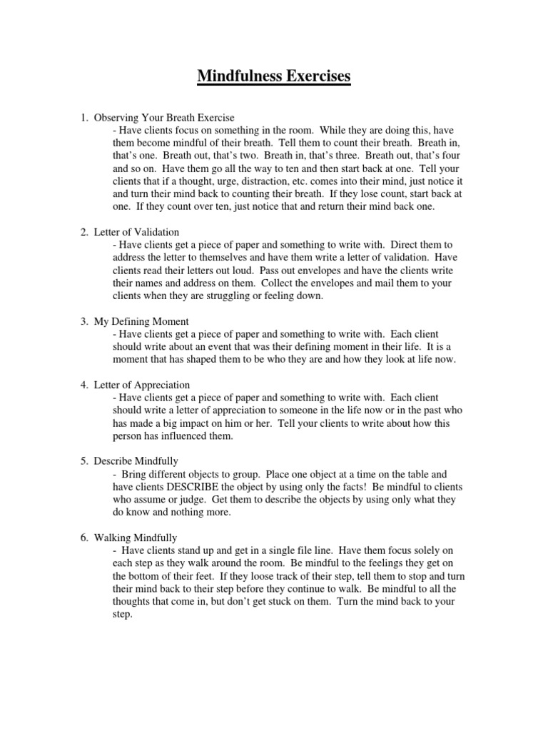 Mindfulness Exercises PDF | PDF
