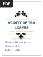 Chemistry Investigatory Project: Acidity in Tea Leaves | PDF