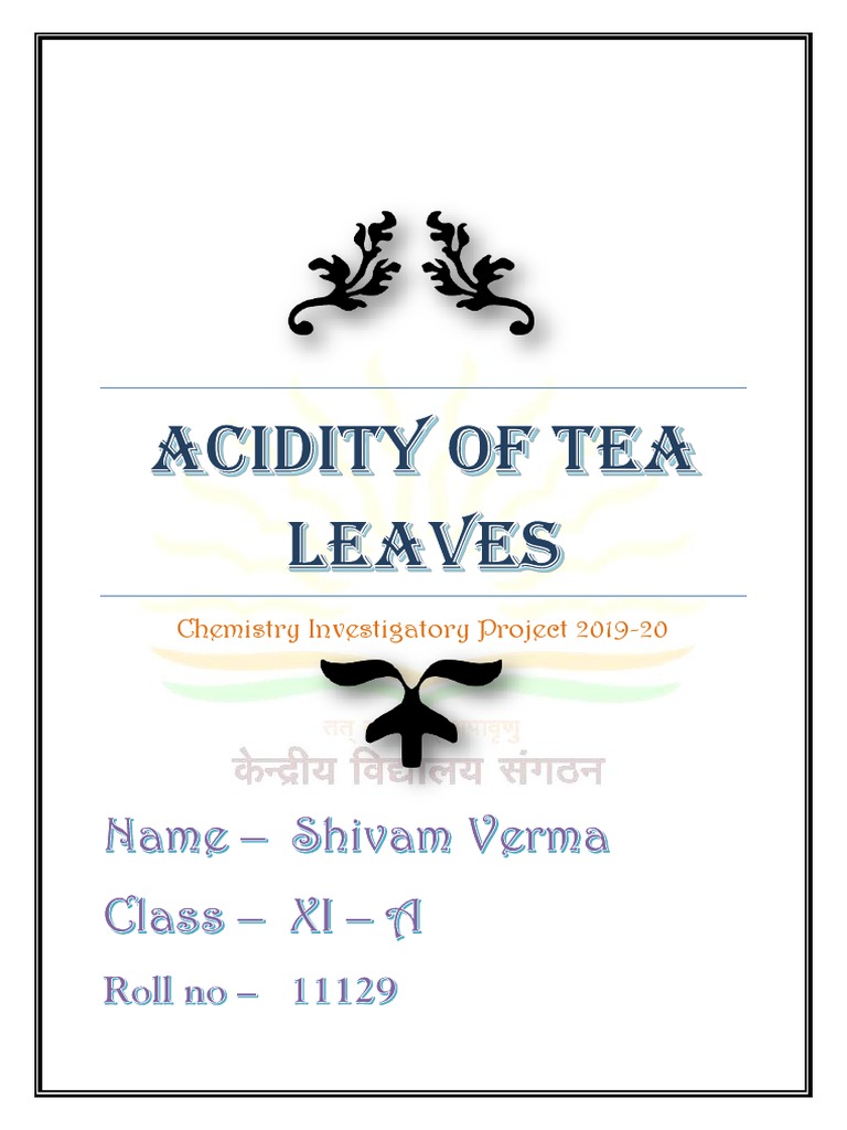 Acidity of Tea Leaves - Shivam | PDF | Phenolic Content In Wine | Tea