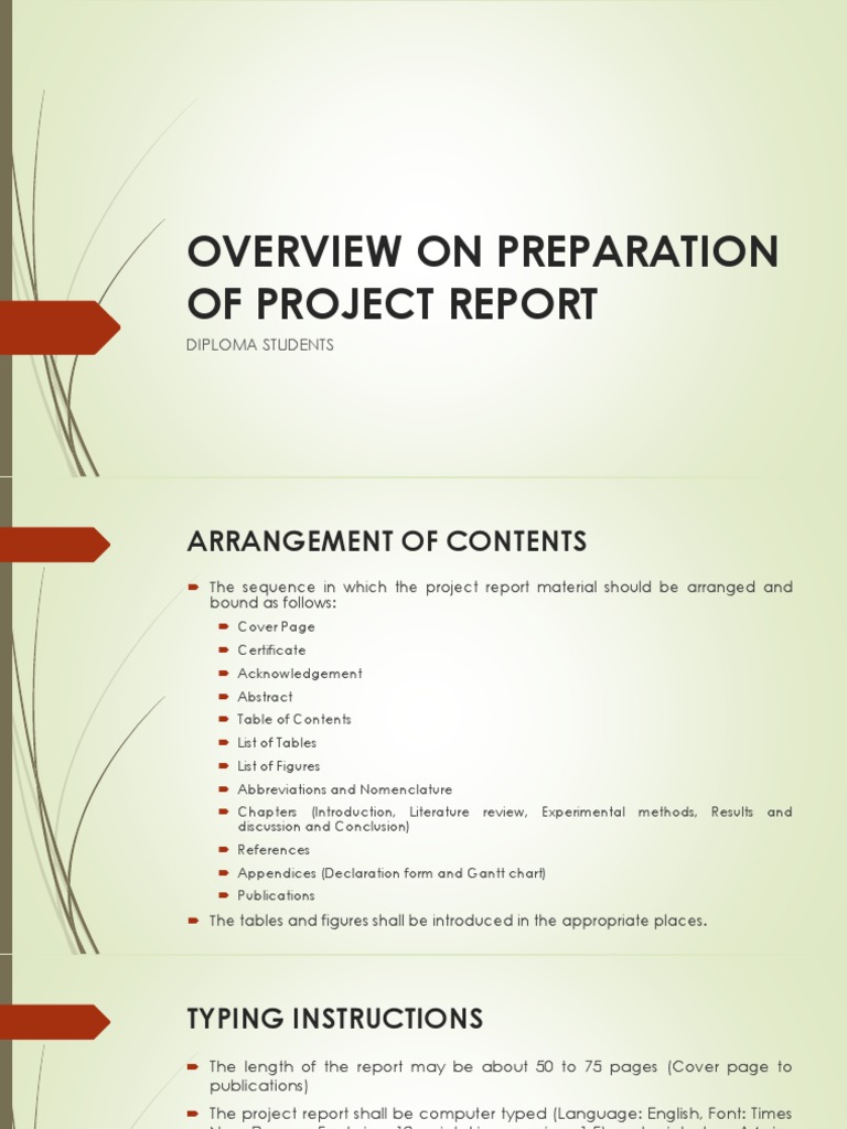 Diploma Project Report Preparation Guide | PDF | Computing And ...