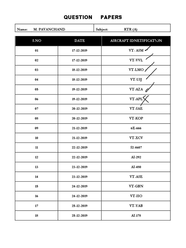 RTR - (A) Questions | PDF