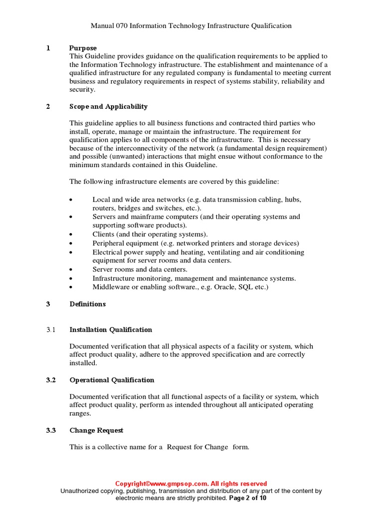 Manual 070 Information Technology Infrastructure Qualification PDF ...