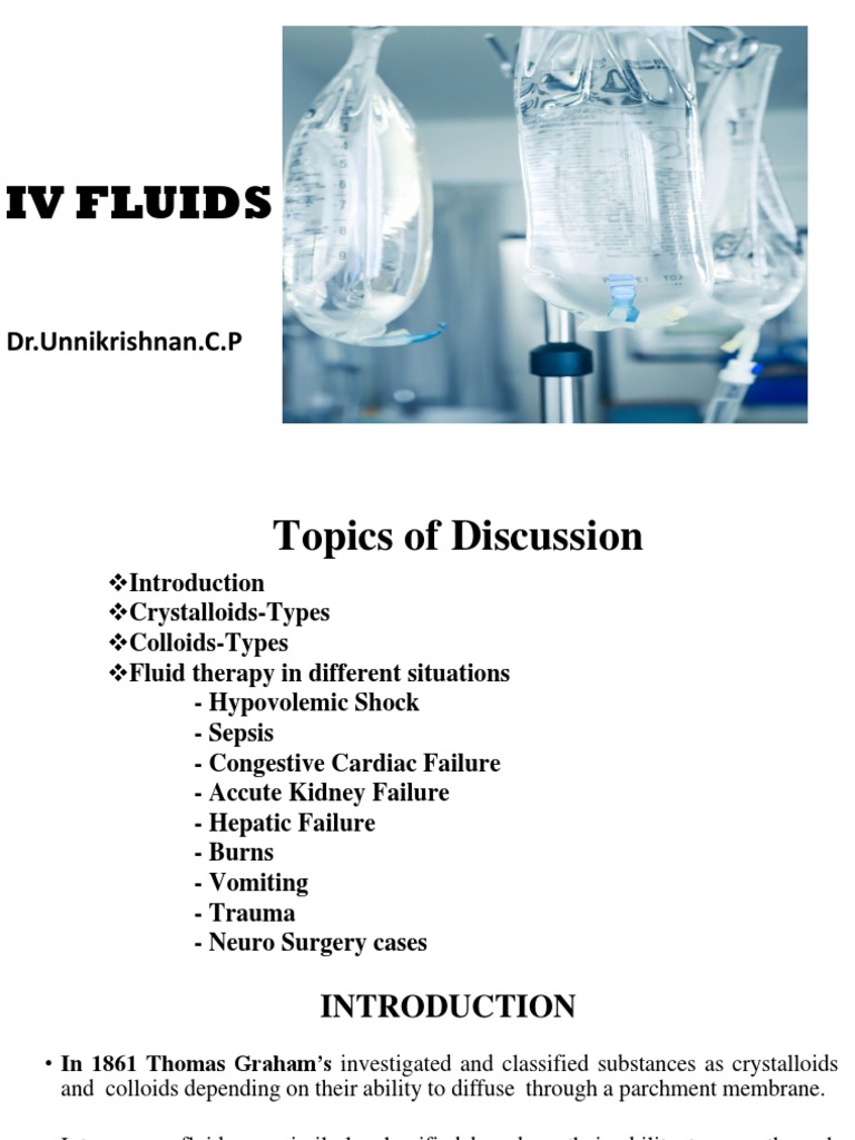 Iv Fluids | PDF | Saline (Medicine) | Sepsis