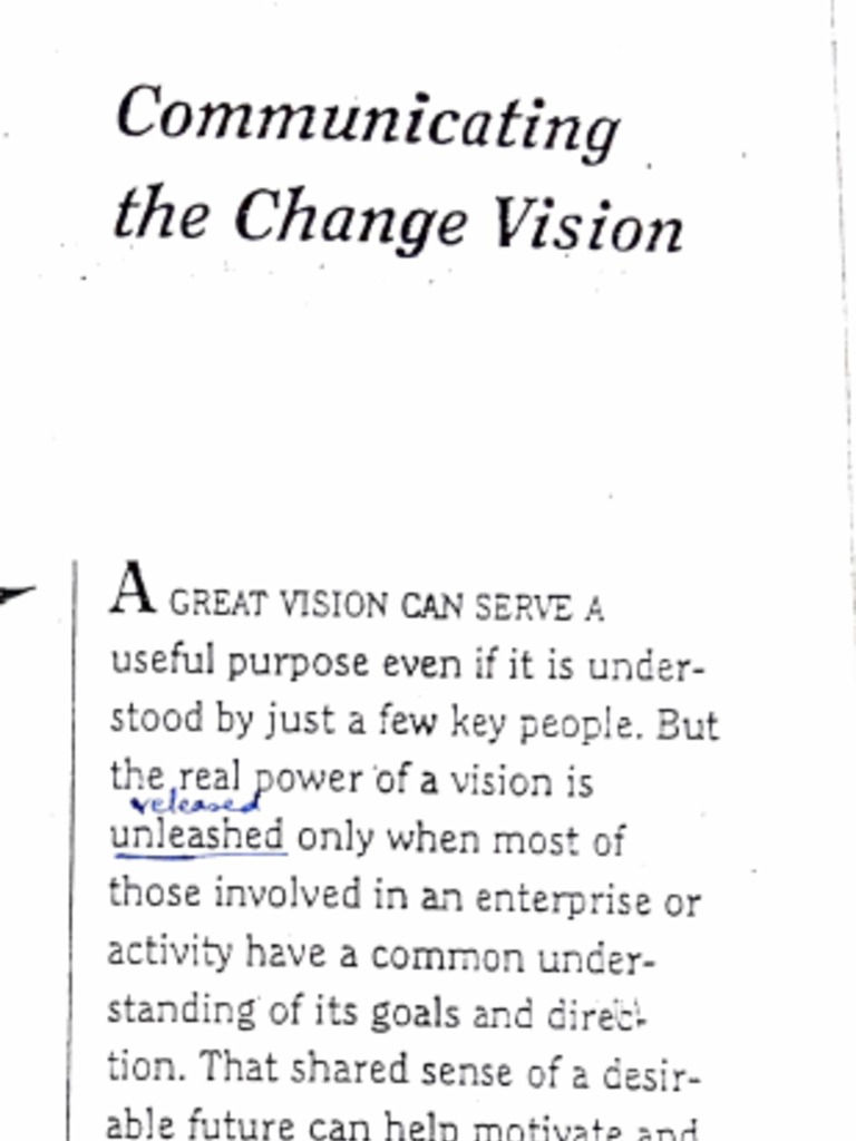 Communicating The Change Vision | PDF