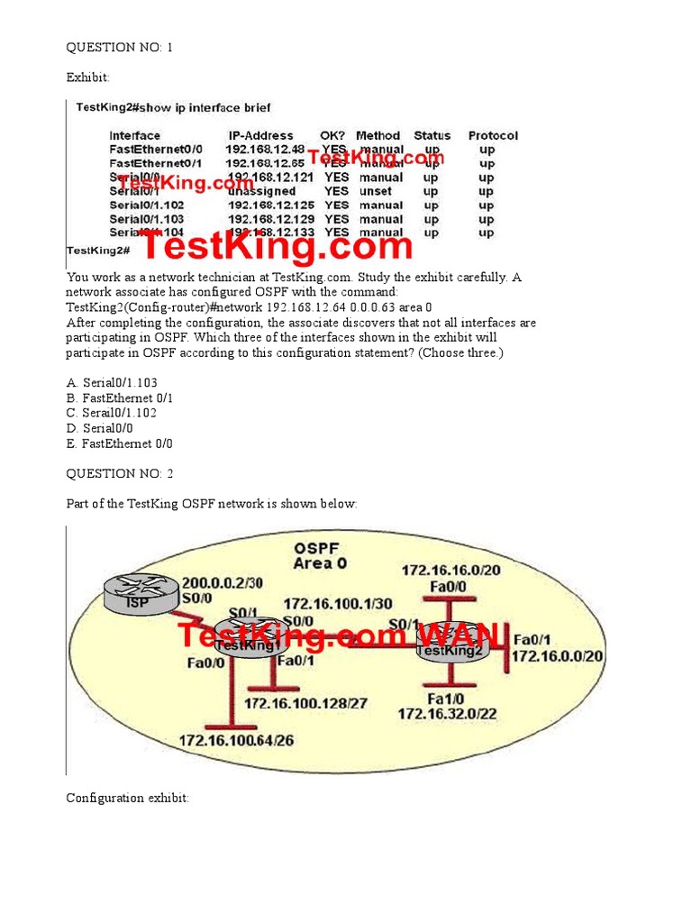 Domande OSPF | PDF | Router (Computing) | Computer Network