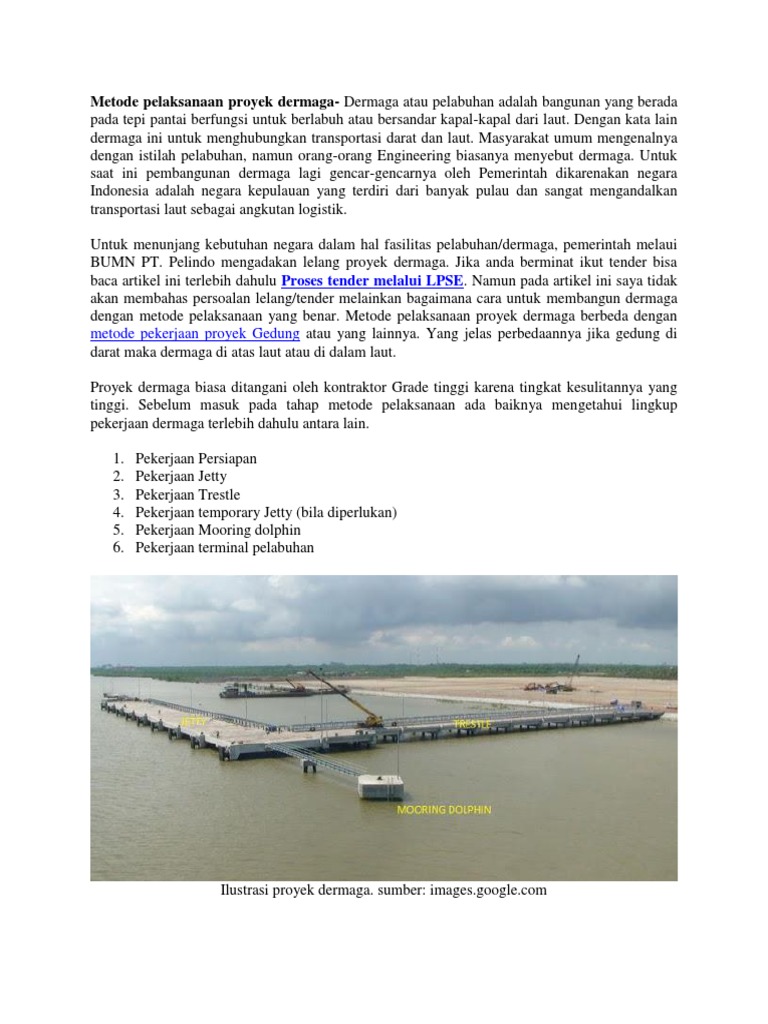 Metode Pelaksanaan Proyek Dermaga | PDF