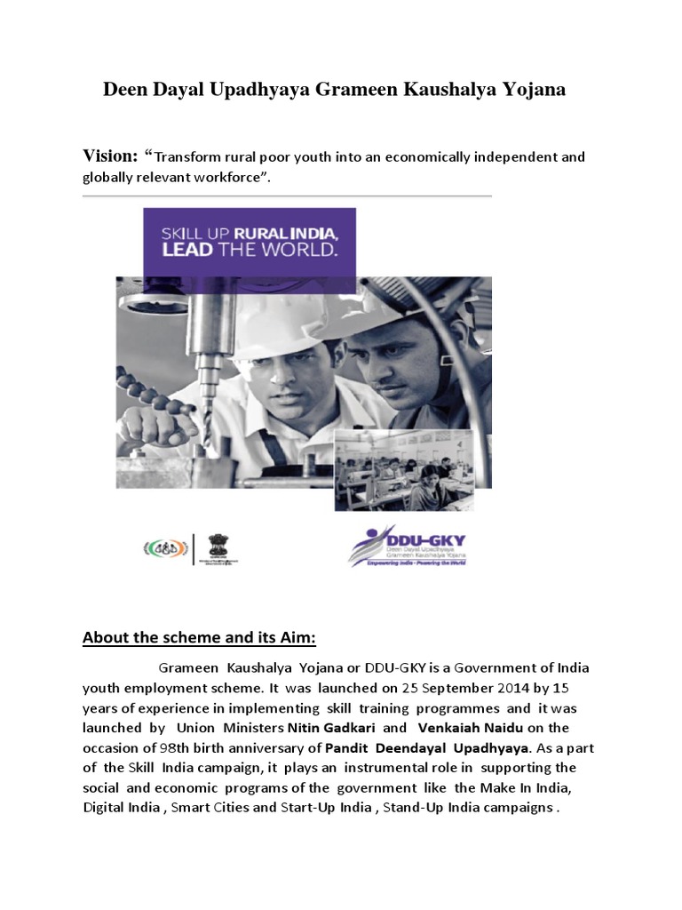 Deen Dayal Upadhyaya Grameen Kaushalya Yojana Completed PDF | PDF | Economies | Business