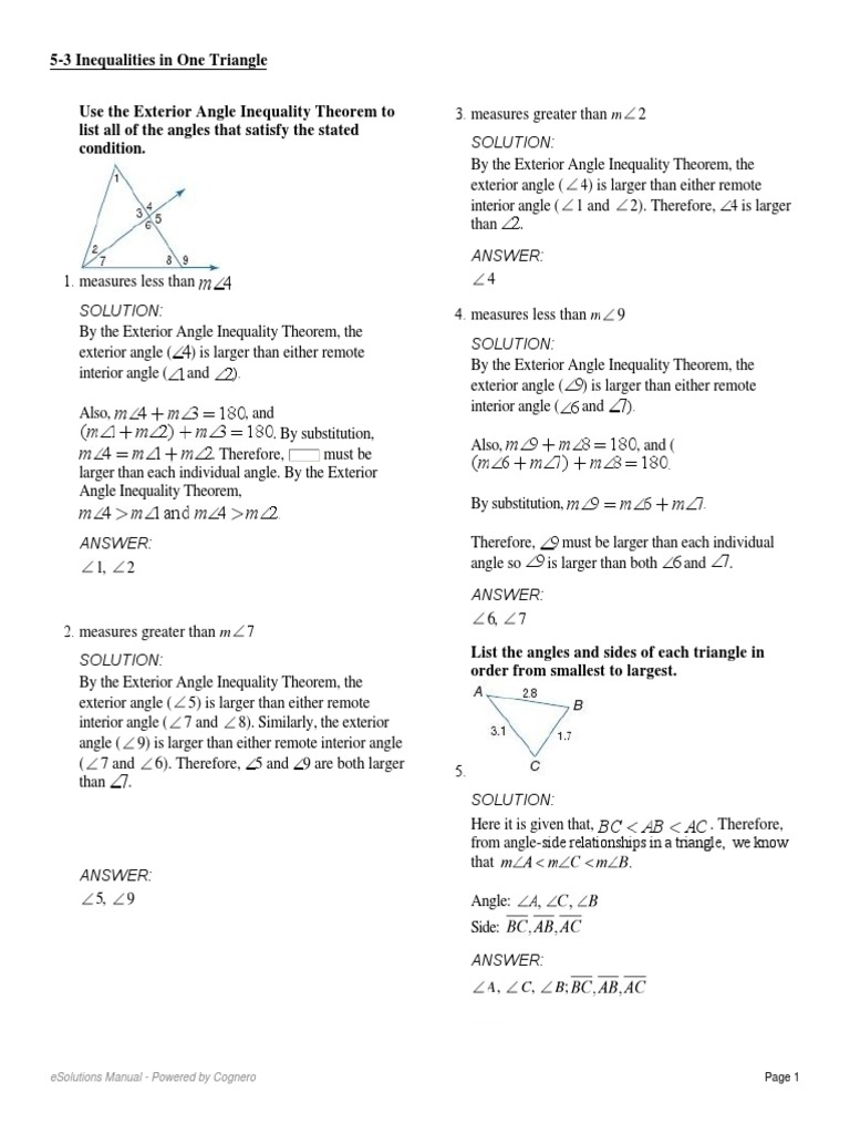 5-3 Inequalities in One Triangle-1 PDF | PDF