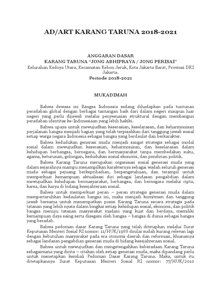 Adart Karang Taruna RW 06 | PDF