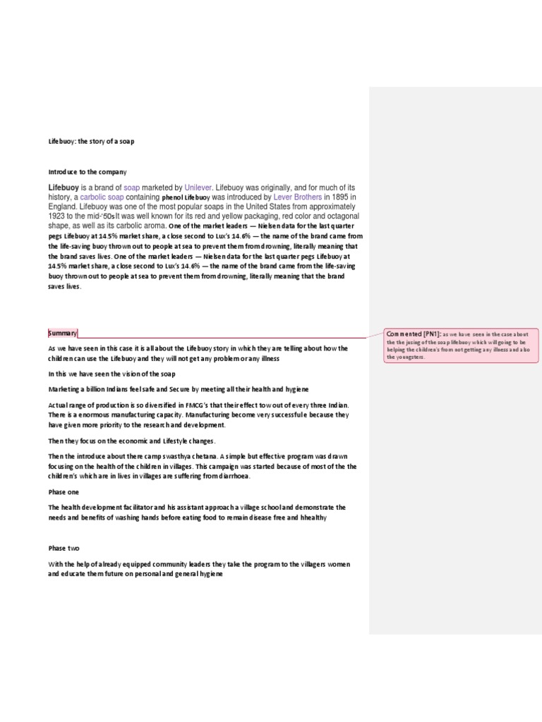Lifebuoy Case Study Story | PDF | Wellness | Medical