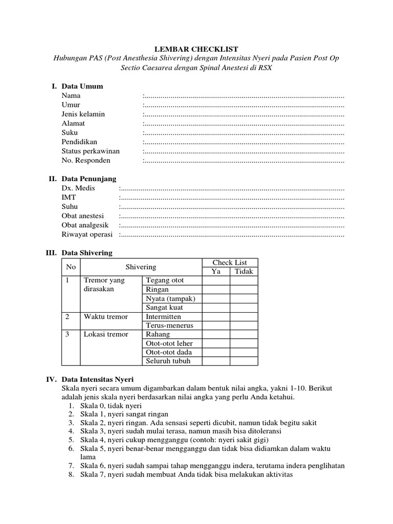 Lembar Checklist | PDF